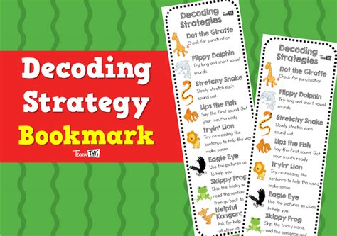 Decoding Strategy Bookmark Teacher Resources And Classroom Games