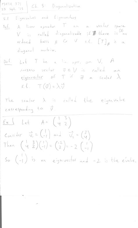 Chapter 5 1 0 1 Q Aq D I 7 Pace V Let 22 A 7 Be Distinct Eigenvalues