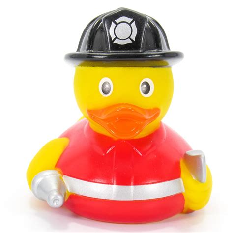 Fire Fighter Red First Responder Rubber Duck Ducks In The Window