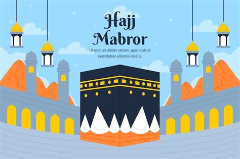 Free Vector Flat Background For Islamic Hajj Pilgrimage