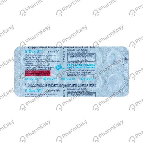 Buy E Dox Dt Strip Of 10 Tablets Online And Save Up To 24 At Pharmeasy