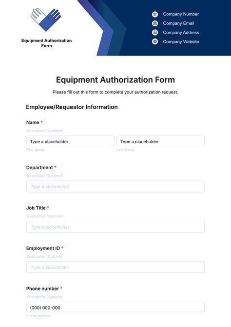 Free Equipment Authorization Form Template To Edit Online