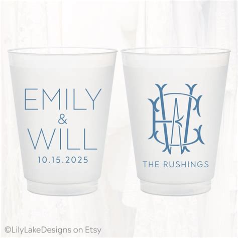 Monogram Cups Etsy