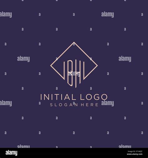Initials Bh Logo Monogram With Rectangle Style Design Vector Graphic Stock Vector Image And Art