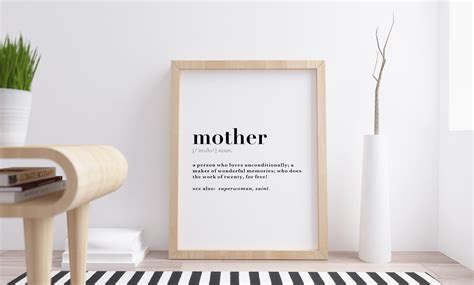 Mother Mum Dictionary Definition Meaning Wall Art Print Pixprint