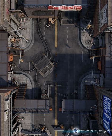 Decontamination Zone Moonlight Maps Sci Fi Dungeon Maps Fantasy