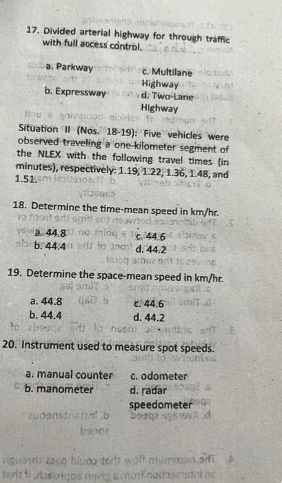 Solved 17 Divided Arterial Highway For Through Traffic With