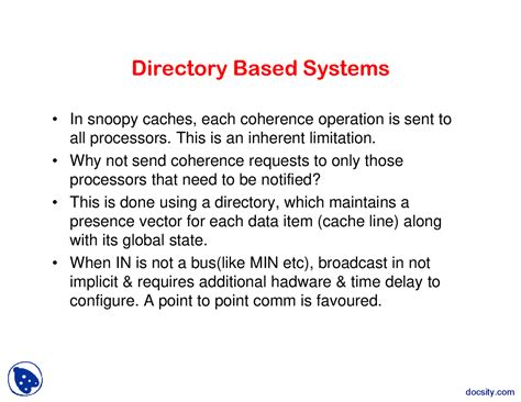 Directory Based Systems Parallel Processing Lecture Slides Slides Parallel Computing And