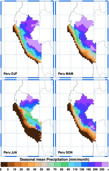 Peru Temperature Map
