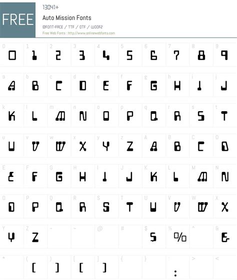 Auto Mission 1 0 Fonts Free Download Onlinewebfonts Com