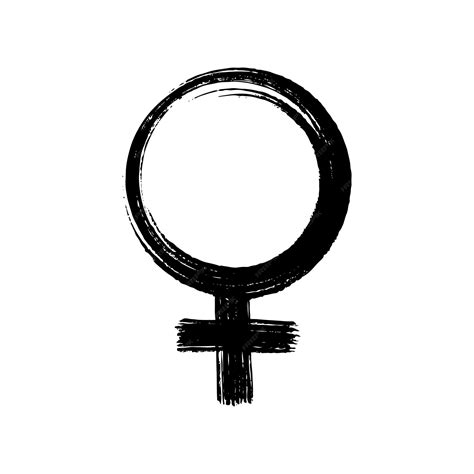 Premium Vector Female Gender Symbol Black Ink Vector Illustration