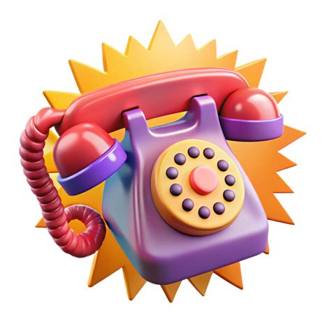 Retro Phone Icon Colorful 3d Rotary Dial 56597665 Png