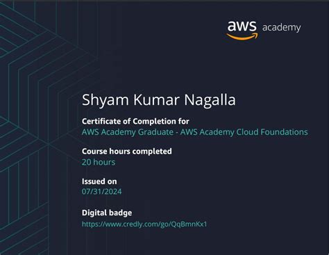 Shyam Kumar Nagalla On Linkedin Aws Cloudcomputing Awsacademy