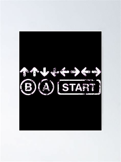 Konami Code Poster For Sale By Rowantnairt Redbubble