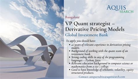 Aquis Search On Linkedin Vp Quant Strategist Derivative Pricing Models Global Investment