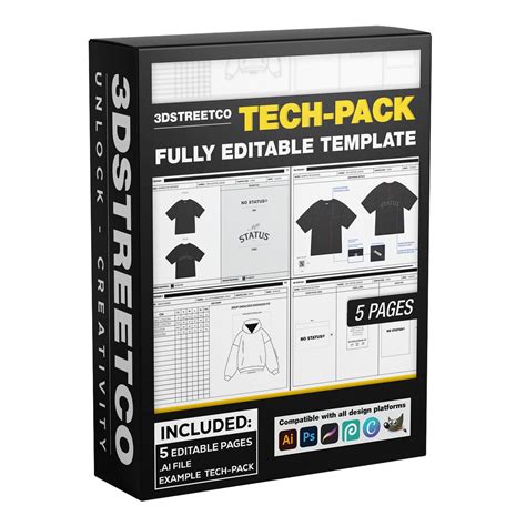 3dstreetco Tech Pack Template Streamline Your Fashion Design Process