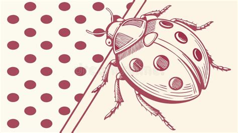 Detailed Ladybug On Polka Dot Background Vector Vector Design Generative Ai Stock Vector