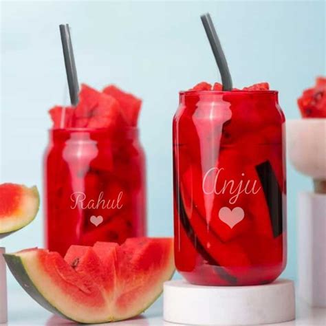 Personalized Glass Bottle With Straw Nutcase India