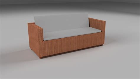 3d Model Wicker Couch
