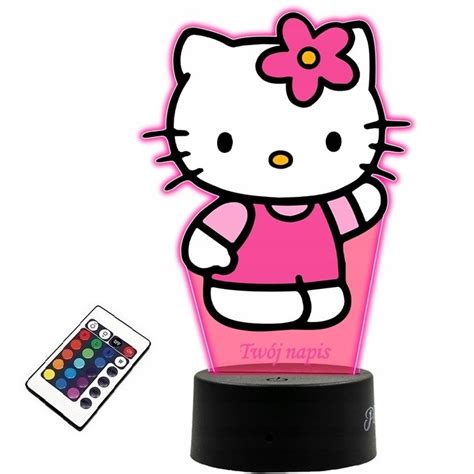 LÁmpa Üvegen Hello Kitty Sanrio 3d Led Rgb TÁvirÁnyÍtÓ 16 SzÍnben