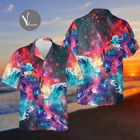 Colorful Dragon Hawaiian Shirt Mythical Dragon Summer Shirt 3d