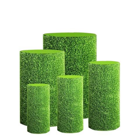 Grass Cylindrical Plinth Display Showcase Platform Eco