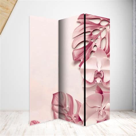 Pink Orchids Room Divider Folding Screen Room Divider 3 And 5