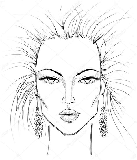 Makeup Face Drawing Template Saubhaya Makeup