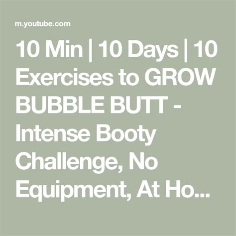 10 Min 10 Days 10 Exercises To Grow Bubble Butt Intense Booty Challenge