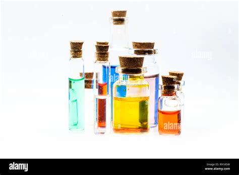 Close Up Glass Measuring Beakers For Science Experiment Background