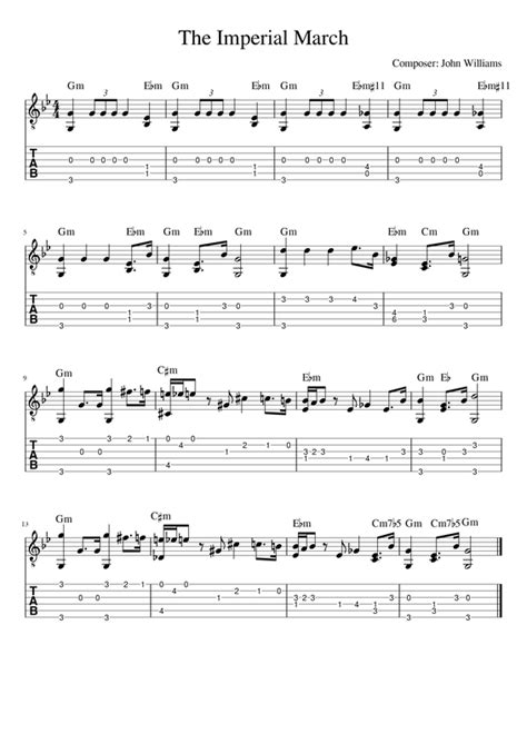 The Imperial March Darth Vader Theme Song Fingerstyle Guitar