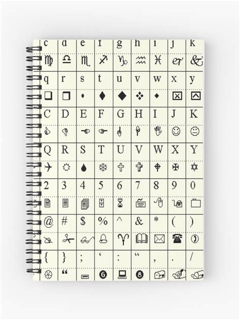 Wingdings Alphabet Journal For Sale By Schka Redbubble