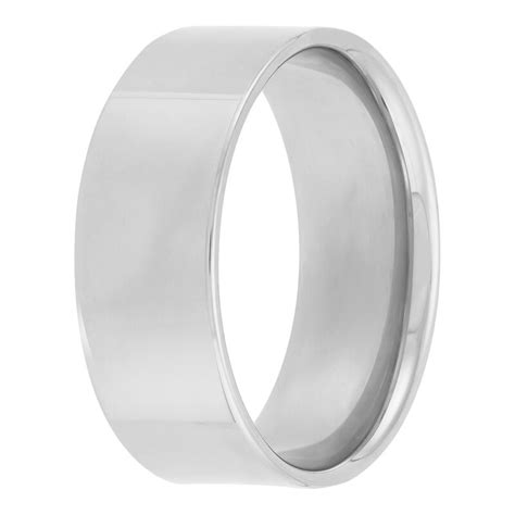 Polished Pipe Comfort Fit 8mm Band In Platinum
