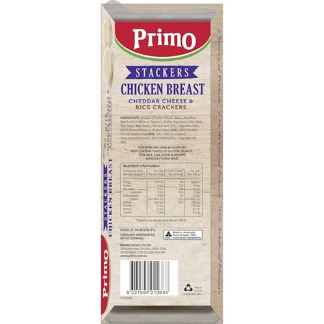 Primo Stackers Chicken Cheese And Crackers 45g Woolworths