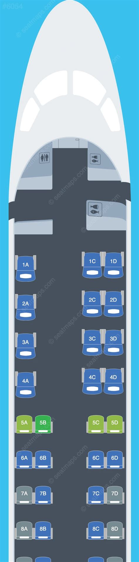 Seat Map Of Skywest Airlines Embraer E175 Aircraft