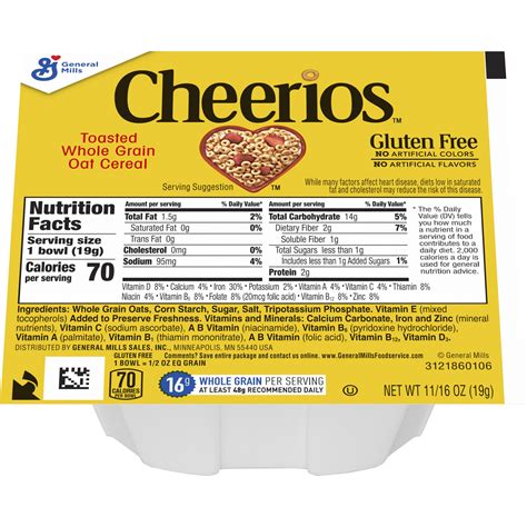 Cheerios Cereal Nutrition Facts