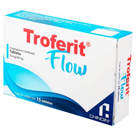 Troferit Flow 30mg30mg Con 15 Tabletas Dropropizinaambroxol