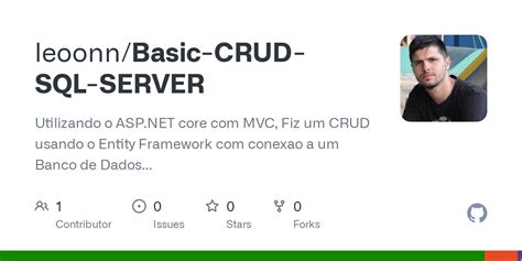 GitHub Leoonn Basic CRUD SQL SERVER Utilizando O ASP NET Core MVC Fiz Um CRUD Usando O