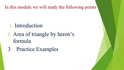 Power Point Presentationof Class 9 Maths Herons Formula Pptx