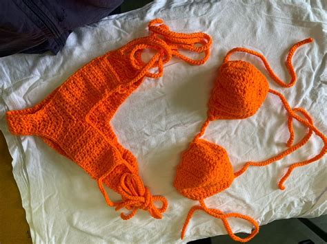 Neli Crotchet Orange Bikini Available For All Sizes Instagram