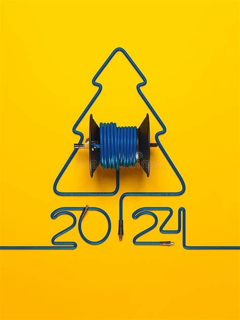 A Symbolic Christmas Tree Laid Out Of A Cable And A Coil Stock