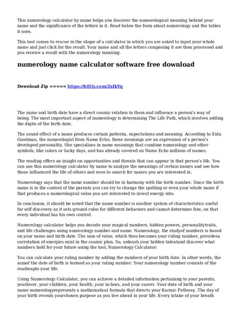 Fillable Online How To Calculate Your Name Number In Numerology Fax Email Print Pdffiller