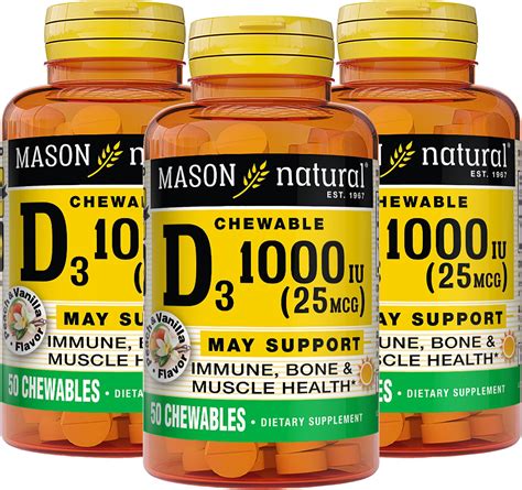 Mason Natural Vitamin D3 25 Mcg 1000 Iu Bone And Immune