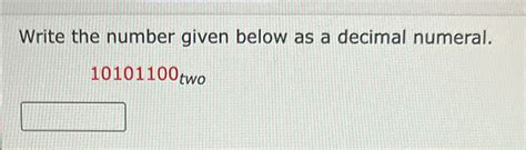 Solved Write The Number Given Below As A Decimal Chegg