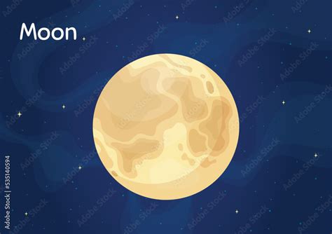 Cartoon Space Satelite Moon Vector Illustration Astronomical Object