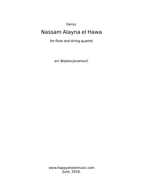 Nassam Alayna El Hawa Fairouz Sheet Music For Flute Violin Viola