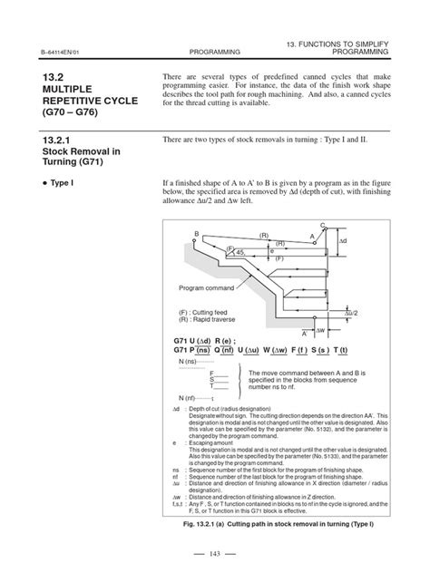 Fanuc Oi Tc Canned Cycle Pdf Machining Sequence