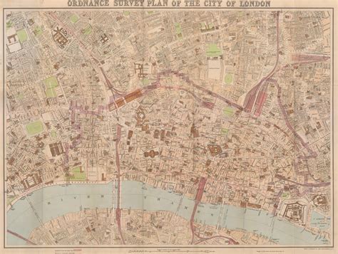 John Bartholomew Ordnance Survey Plan Of The City Of London 1900 C