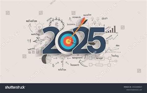 2025 New Year Target Audience Concept Stock Vector Royalty Free