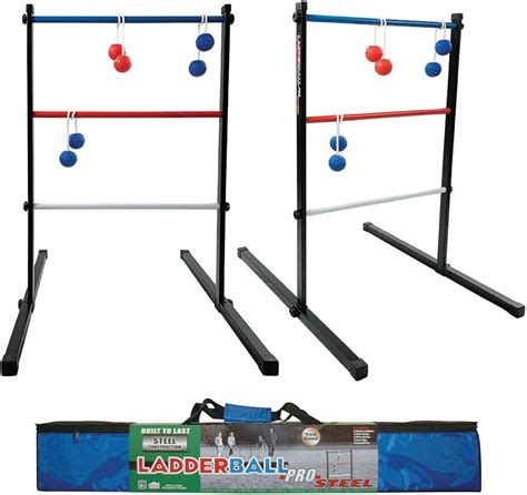 Maranda Enterprises Ladder Ball Pro Steel Toss Indoor Outdoor Game Set 6 Soft Rubber